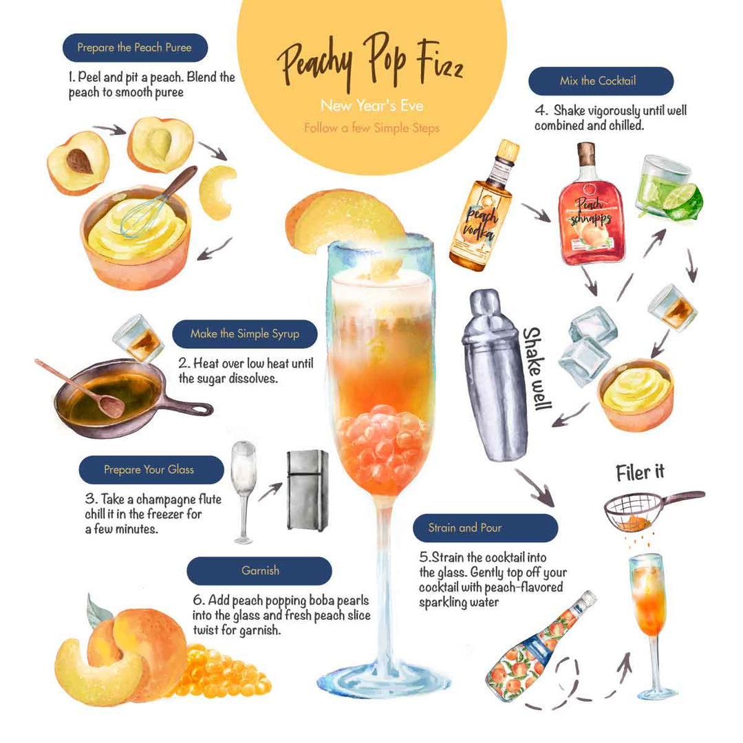 How To Make New Year's Eve-Peachy Pop Fizz – OrientalTeaBox
